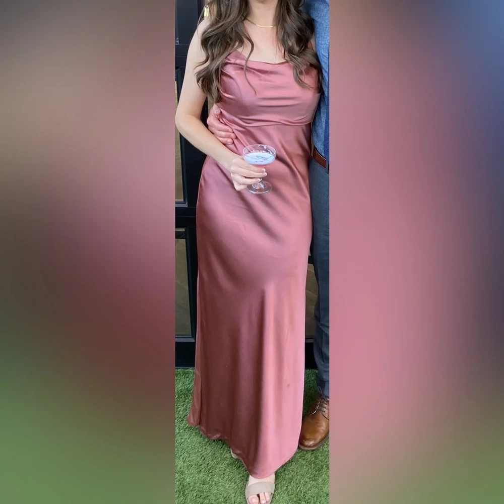 Revelry | Dresses | Revelry Skye Satin Dress In Desert Rose | Poshmark